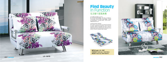 China two seats fabric sofa bed with arms,#LS-1067 supplier