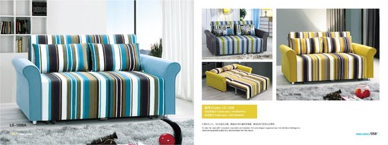 China two seat fabric arm cum sofa bed,#LS-1026 supplier