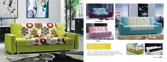 China modern three seat fabric sofa bed with flexible arms,#LS-092 supplier