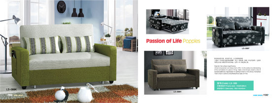 China two seat fabric sofa cum bed Foshan factory,#LS-098 supplier