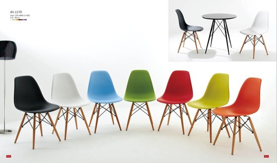 China Eames DSW chair/plastic dining chair with wood leg/office leisure chair supplier