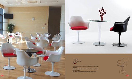 China Modern plastic dinning leisure tulip arm chair supplier