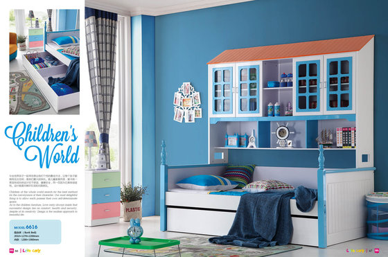 China children bunk bed with bookcase furniture,#6616 supplier
