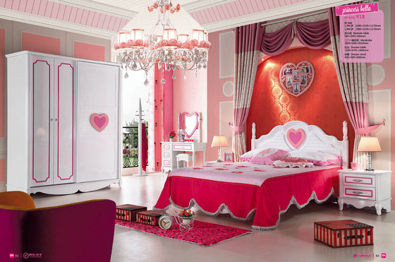 China modern girl's painted MDF bedroom set furniture made in China,#918 supplier