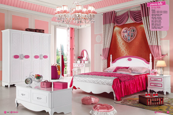 China luxury glossy princess painted bed room furniture set China factory,#908 supplier