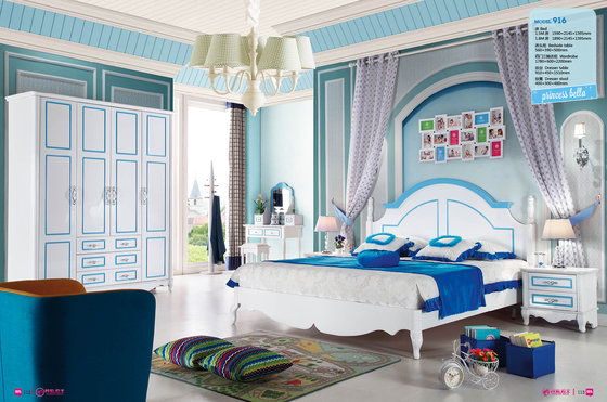 China painted teen-agers bed room set furniture,#916 supplier