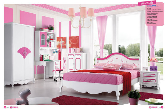 China teenager glossy princess bed room set furniture,#906 supplier