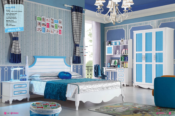 China painted teenager bed room set furniture,#915 supplier