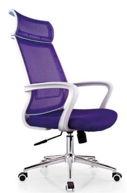 China high back purple office mesh white arm chair,#762A supplier
