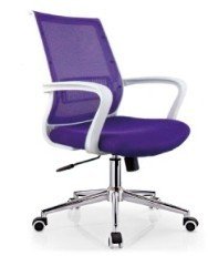 China Medium back purple office mesh white arm chair,#762B supplier