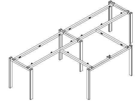 China 2 seater T type desktop partition metal frame ,#208 supplier