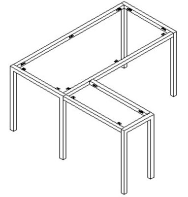 China 40mm L type tubular manager desk frame ,#SY-913L supplier