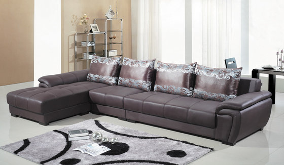 China modern living room leather corner section sofa furniture exporter supplier