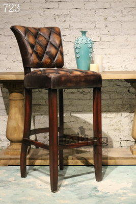 China antique British style leather bar chair furniture,#723 supplier
