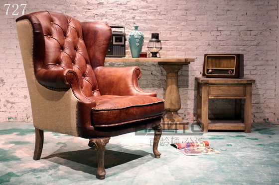 China leather antique style chair furniture,#727 supplier