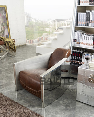 China antique leather chair with aluminium frame,#2007 supplier