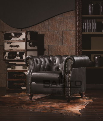 China antique style black arm sofa chair,#K602A supplier