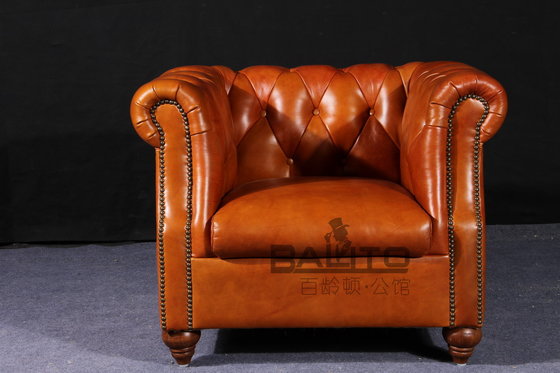 China antique style leather sofa,#K602B supplier