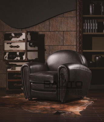 China old style black single leather sofa furniture,#K603A supplier