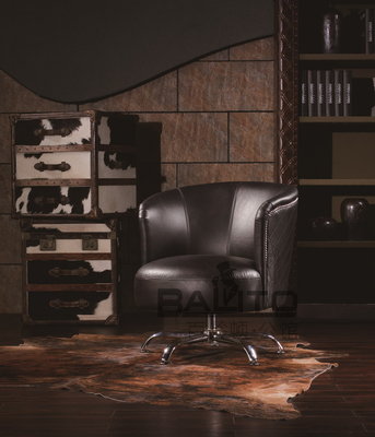 China old style black leather swivel sofa furniture,#K607 supplier