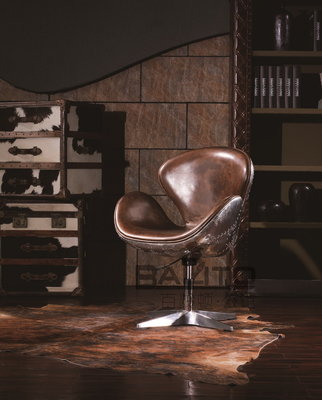 China old style club leather swivel chair with aluminium shell,#K620A supplier