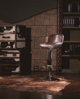 China old style club leather bar stool with aluminium shell,#K623A supplier