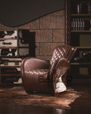 China old style single leather sofa furniture,#K617 supplier