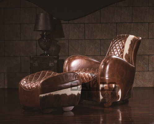 China antique style single leather recliner sofa furniture,#K618 supplier