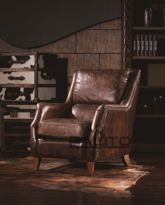 China antique Europe style leather hotel single sofa,#K622 supplier