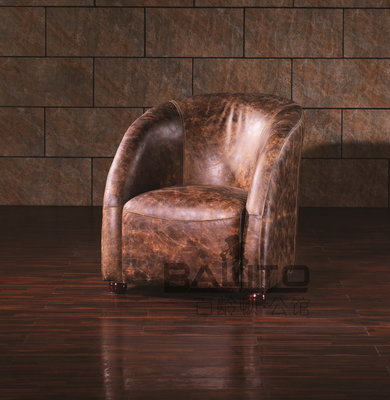 China antique style leather single sofa,#K626 supplier
