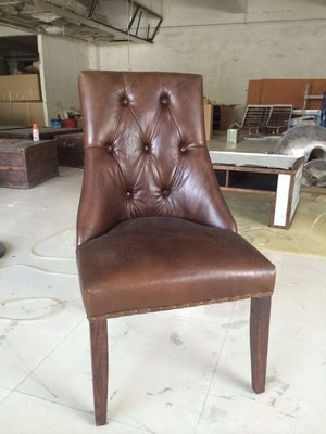 China luxury retro leather dining chair furniture,#K655 supplier