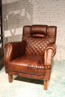 China antique leather single sofa furniture,#N01 supplier