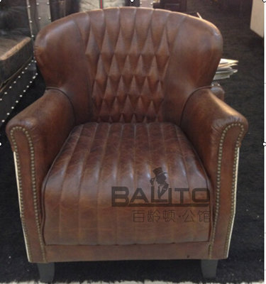 China antique Europe style leather single sofa furniture,#N02 supplier
