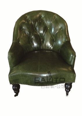 China luxury old style green leather night club single sofa furniture,#XD0064 supplier