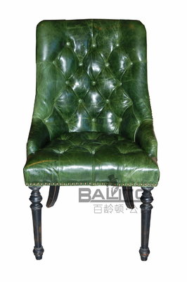 China antique style green leather dining chair furniture,#XD0070 supplier