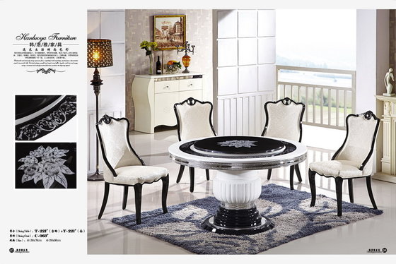 China 6 seater marble dining table furniture supplier