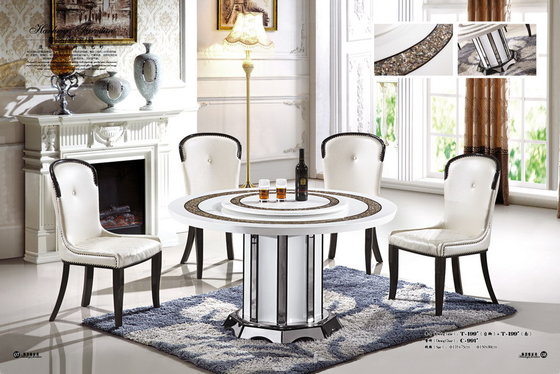 China round 9 seater marble dining table with Lazy Susan furniture supplier