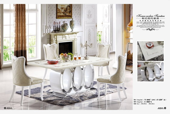 China new style 2m  rectangle marble dining table furniture supplier