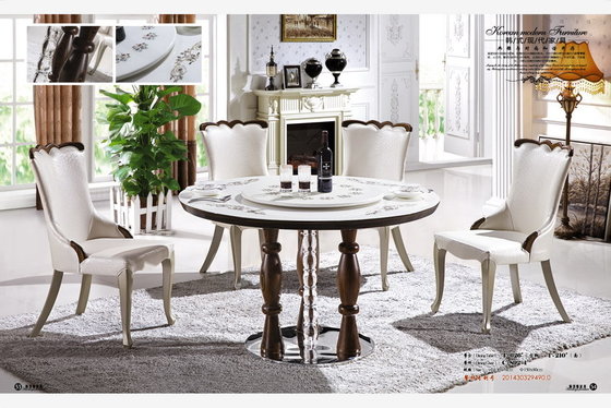 China dining room 6 seater round marble table furniture supplier