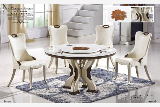 China dining room 8 seater round marble table furniture supplier