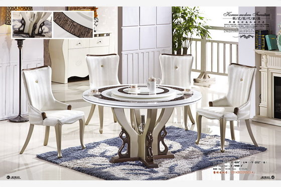 China dining room 8 person round marble table furniture supplier