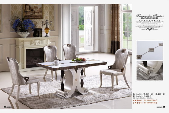 China home 6 seater rectangle marble dining table furniture supplier
