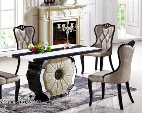 China club dining room 6 seater rectangle marble table furniture supplier