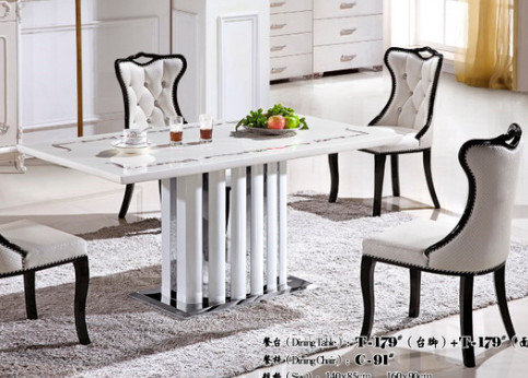 China home dining room 4 seater rectangle marble table furniture supplier