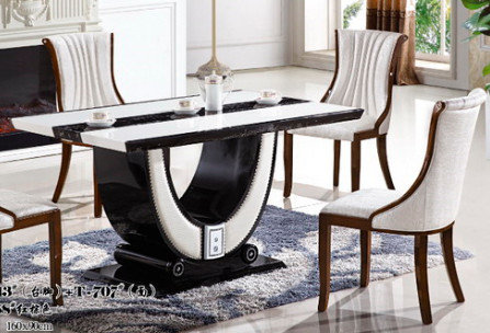 China home dining room 6 persons rectangle marble table furniture supplier