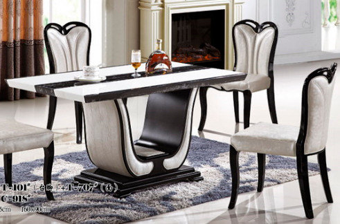 China home dining room 6 seats rectangle marble table furniture supplier