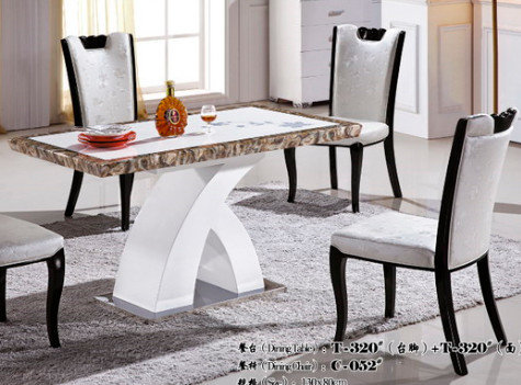 China home dining room 4 seats rectangular marble table furniture supplier