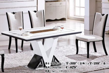 China home dining room 4 seater rectangular marble table furniture supplier