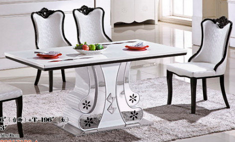 China home 6 person rectangle marble table dining room furniture supplier