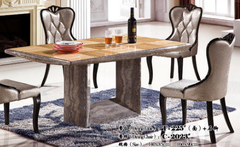 China modern rectangle 1.6m marble dining table furniture supplier